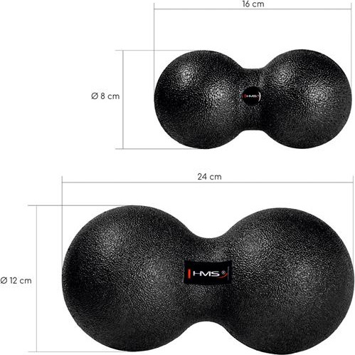 Podwójna piłka do masażu/Duo ball 12x24 cm HMS BLM02 | Rehabilitacja ...